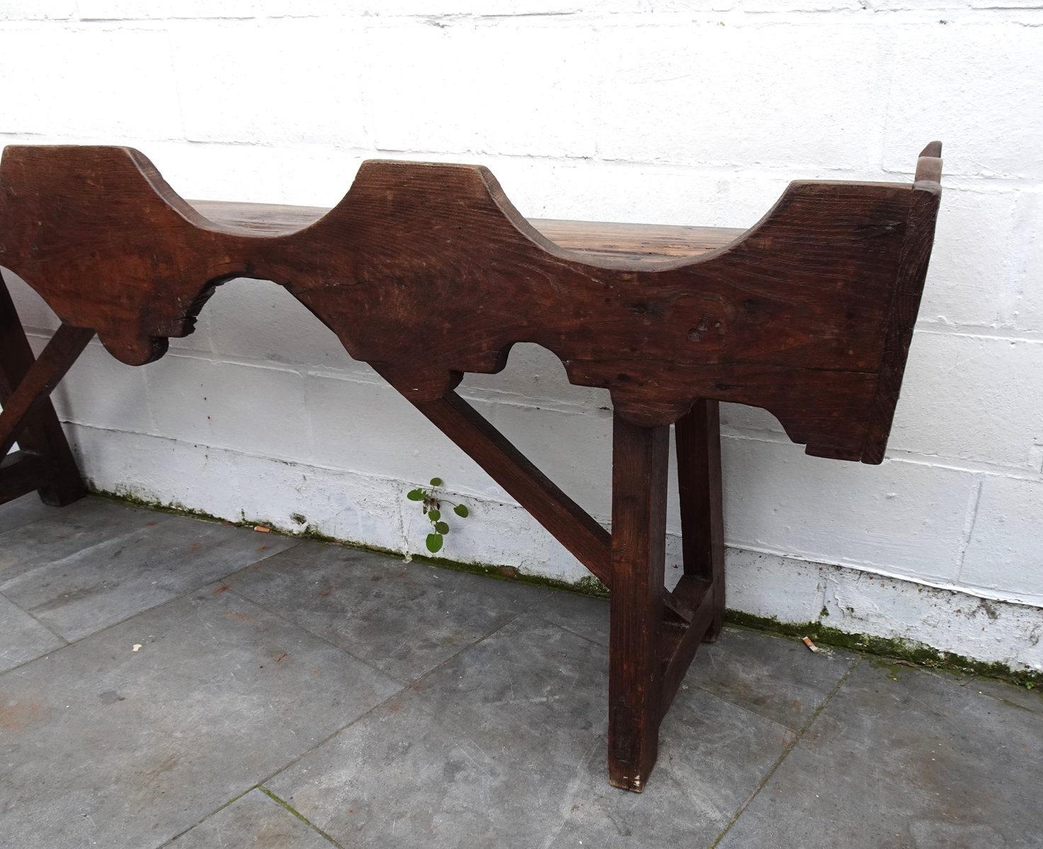 Antique Rustic Oak Bench, 1800s for sale at Pamono