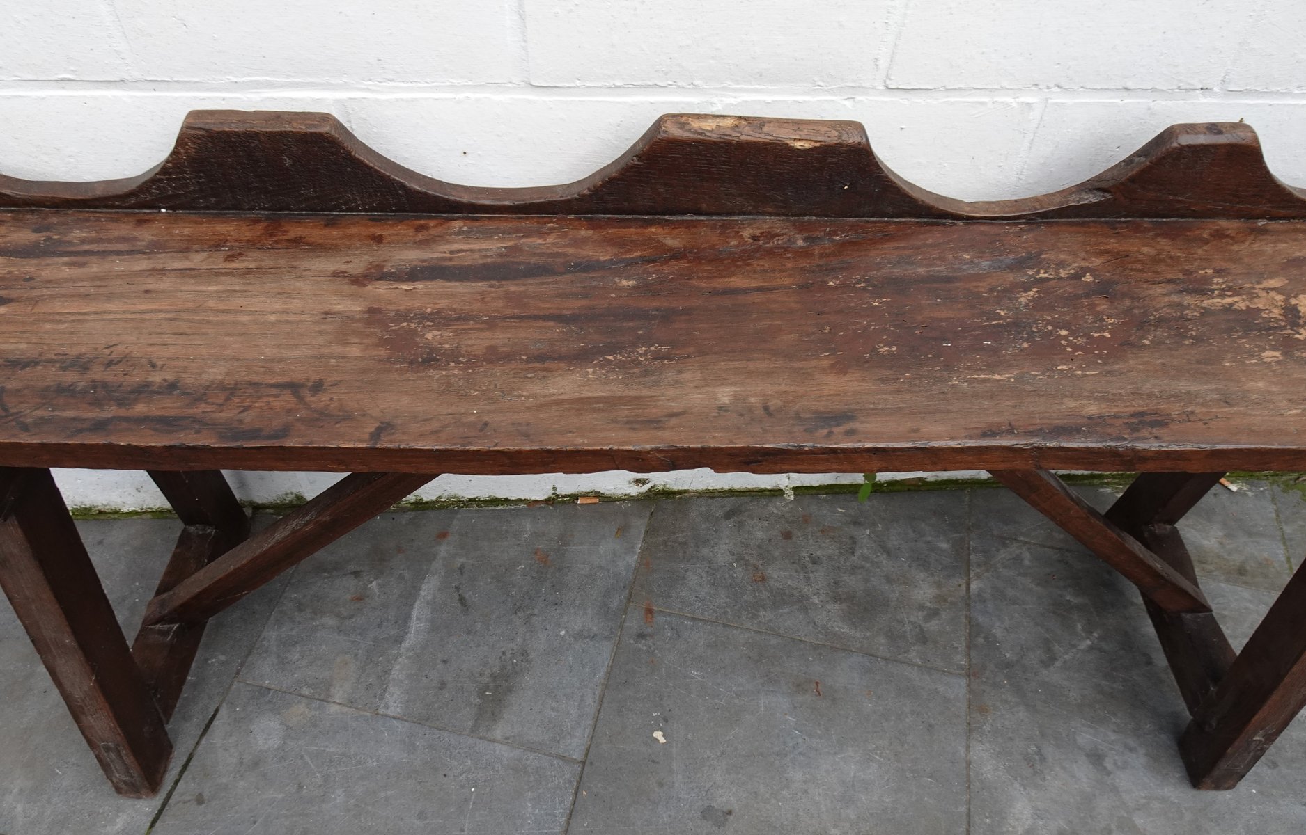 Antique Rustic Oak Bench, 1800s for sale at Pamono