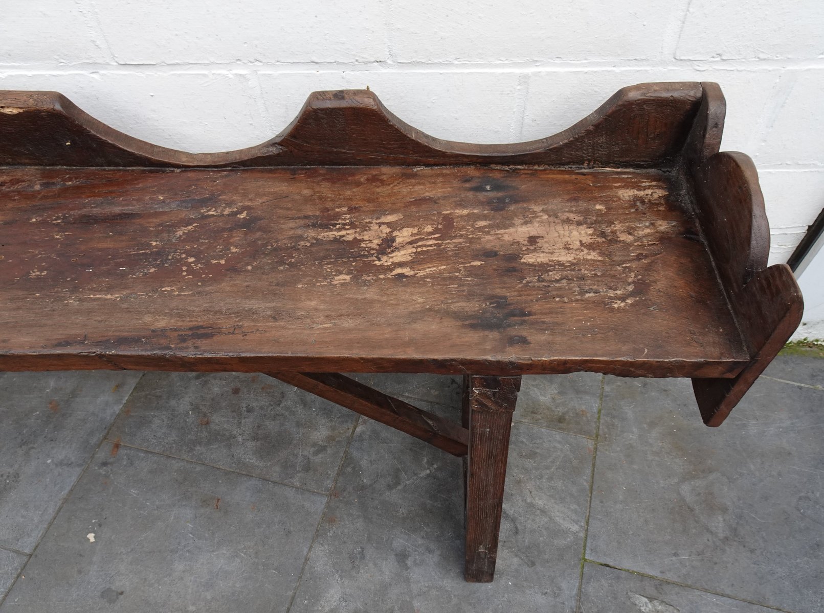 Antique Rustic Oak Bench, 1800s for sale at Pamono
