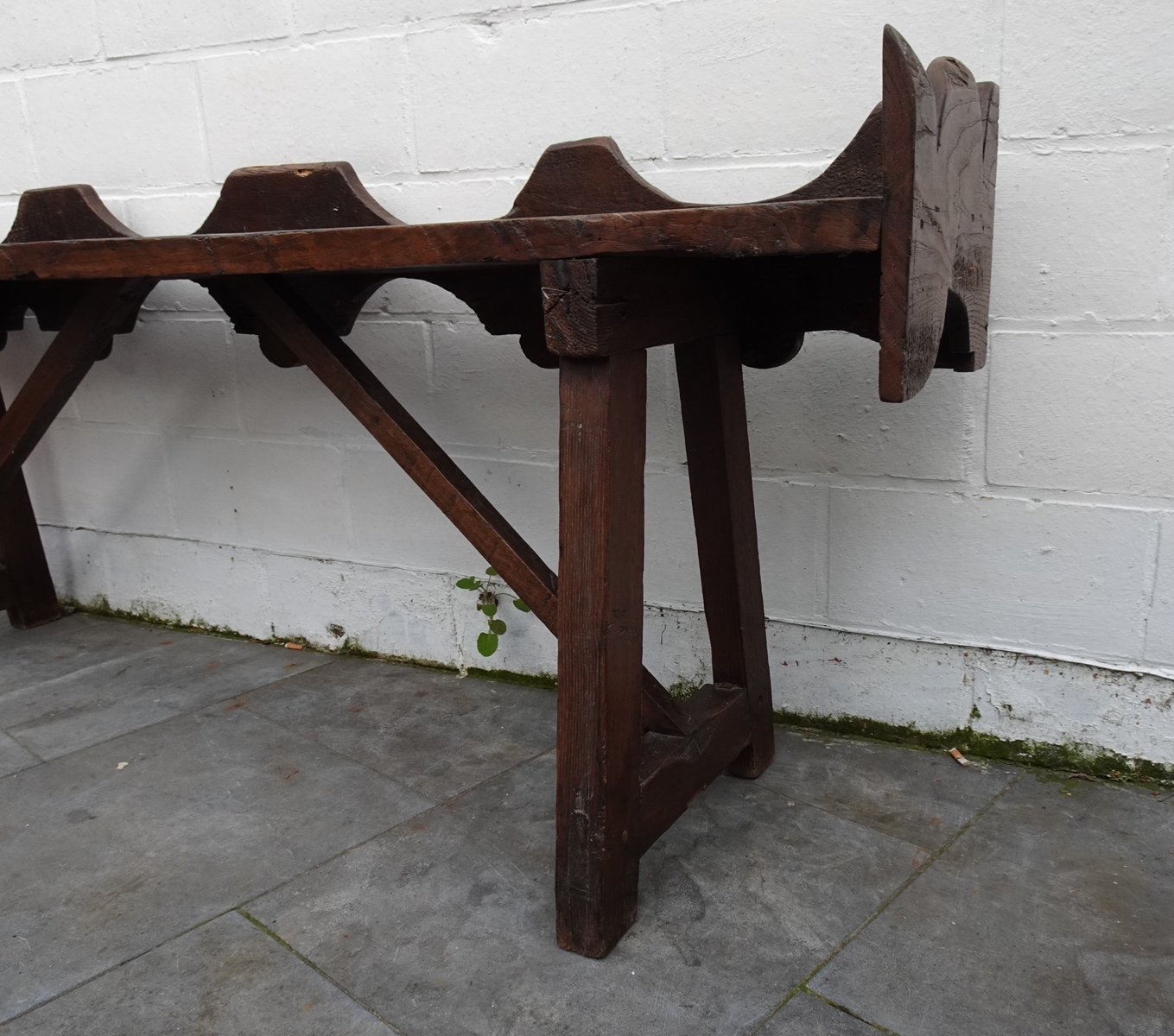 Antique Rustic Oak Bench, 1800s for sale at Pamono