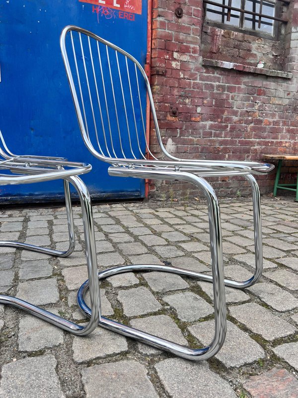Chrome Cantilever Chair by Gastone Rinaldi for sale at Pamono