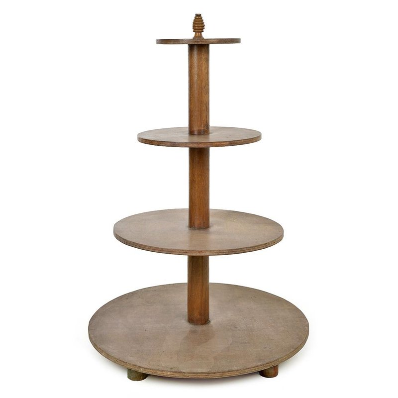 Circular Wooden Display Stand for sale at Pamono