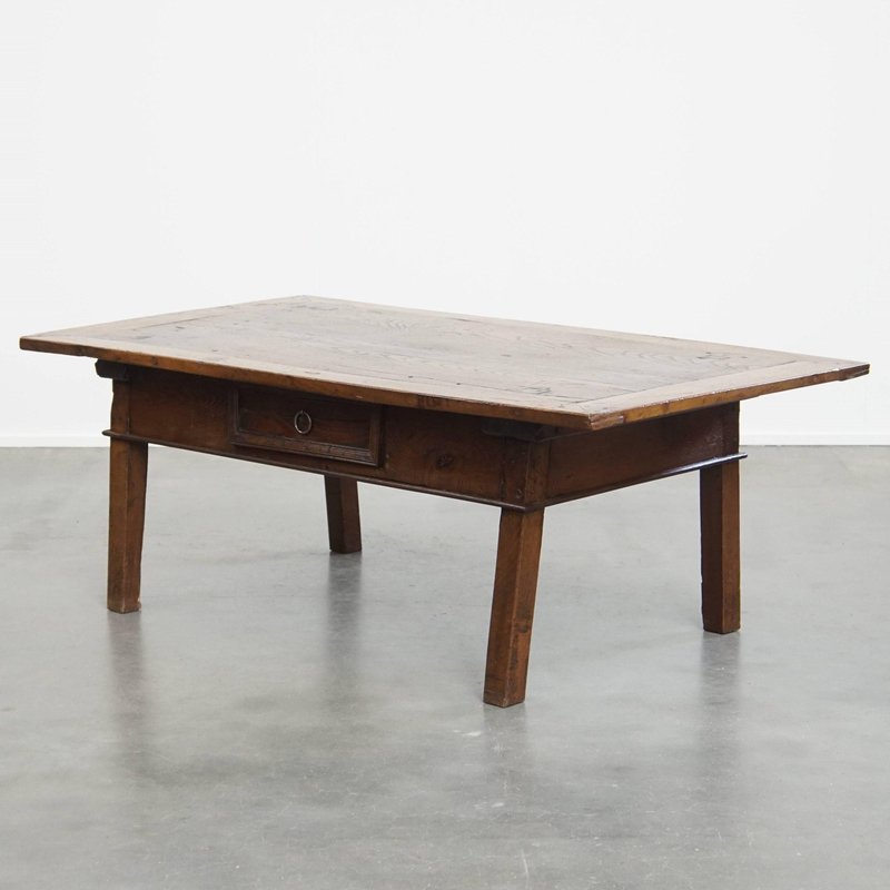 Antique Southern European Chestnut Coffee Table with Drawer, 18th ...