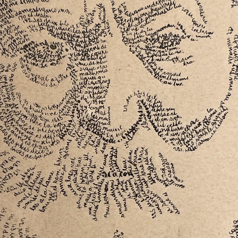 Victor Hugo Calligram Portrait Lithograph Poster after M. Gaillard ...