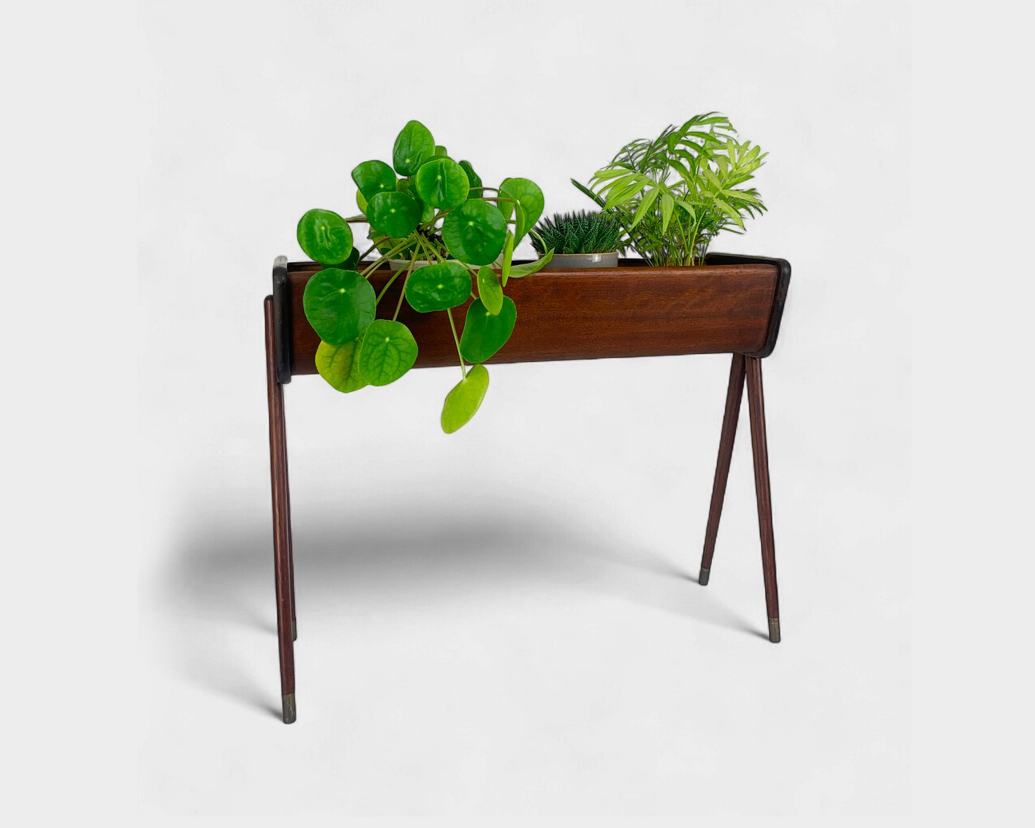 Danish Planter in Teak with Brass Detail, 1960s for sale at Pamono