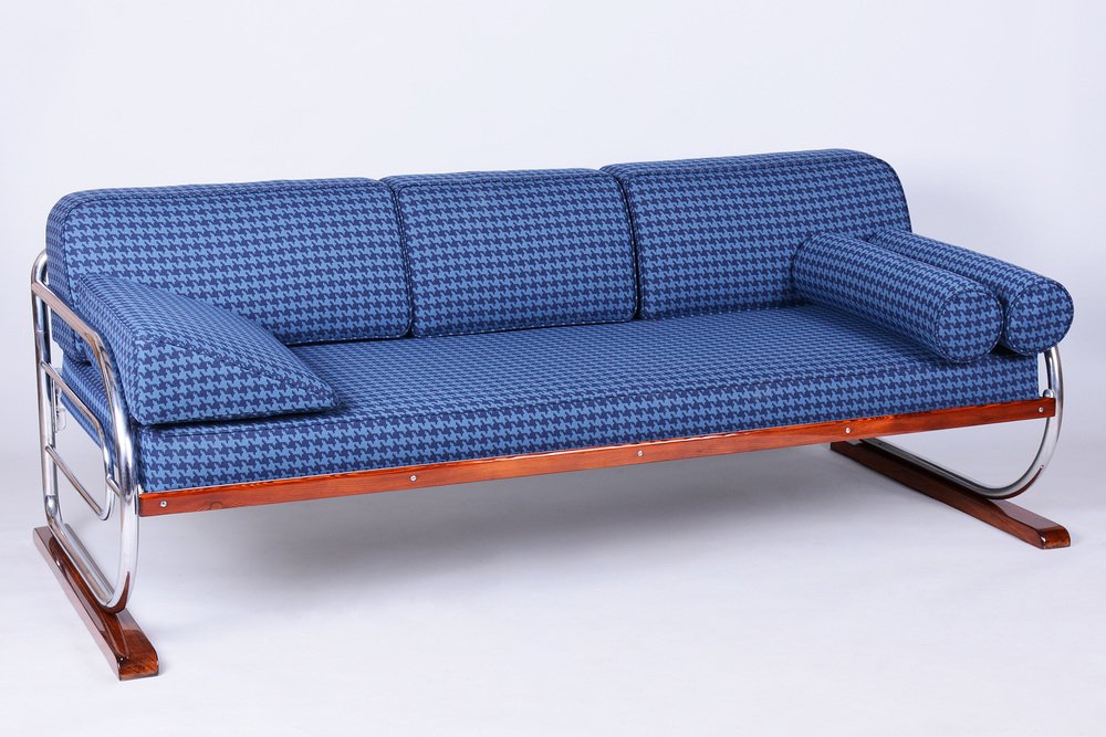 Tschechisches Bauhaus Sofa aus Chrom & Buche, Robert Slezak ...
