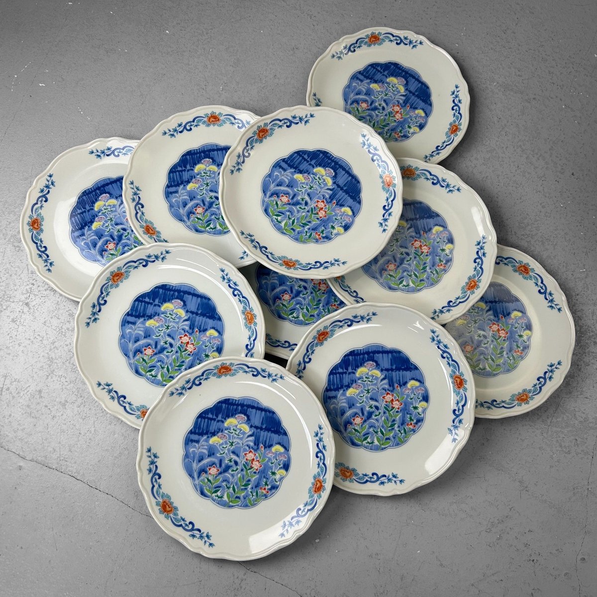 Japanese Porcelain Mino Ware Serving Plates, 1980s, Set of 10 for sale ...