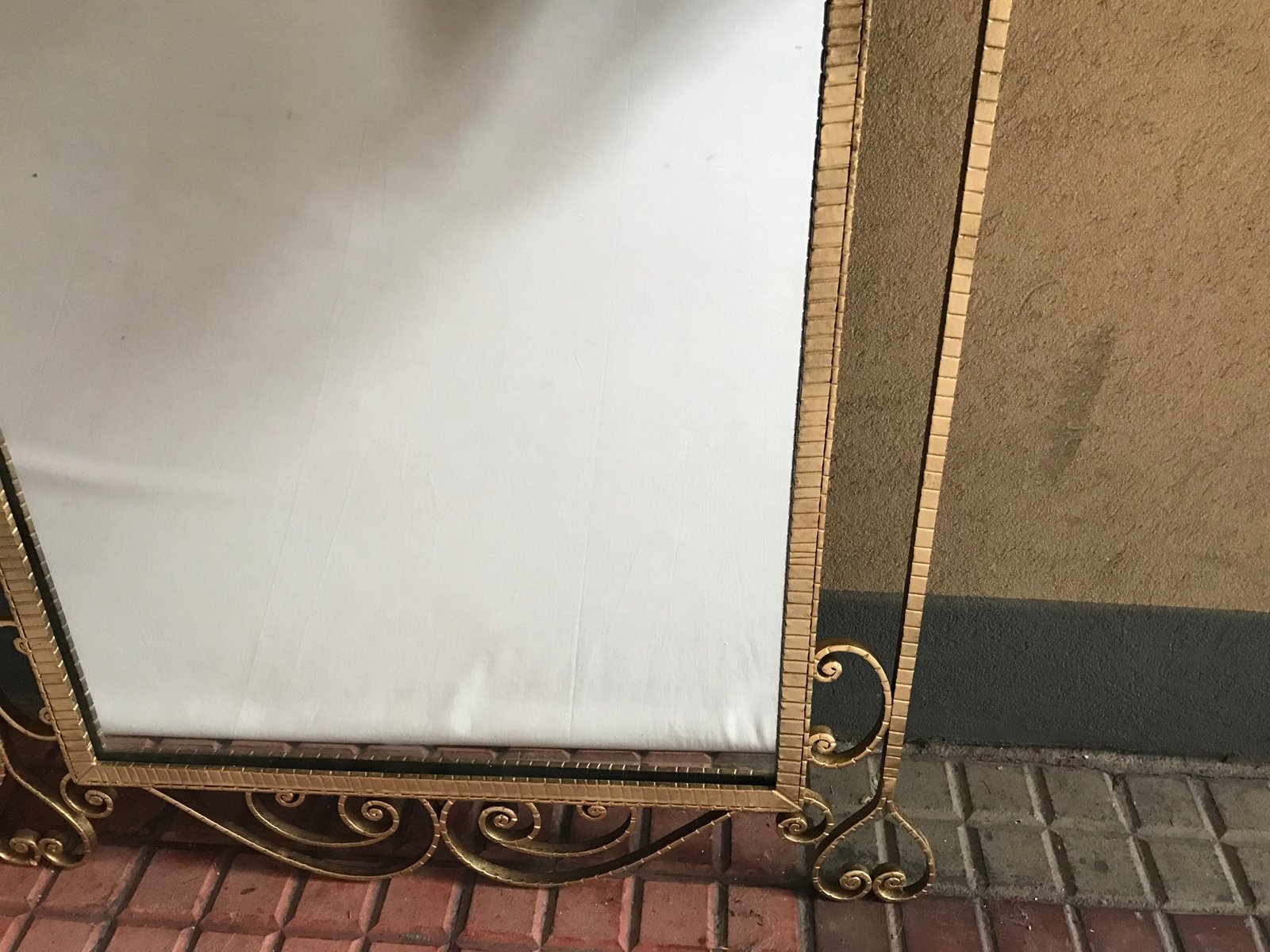 Mirror in Gilded Wrought Iron, 1950s for sale at Pamono