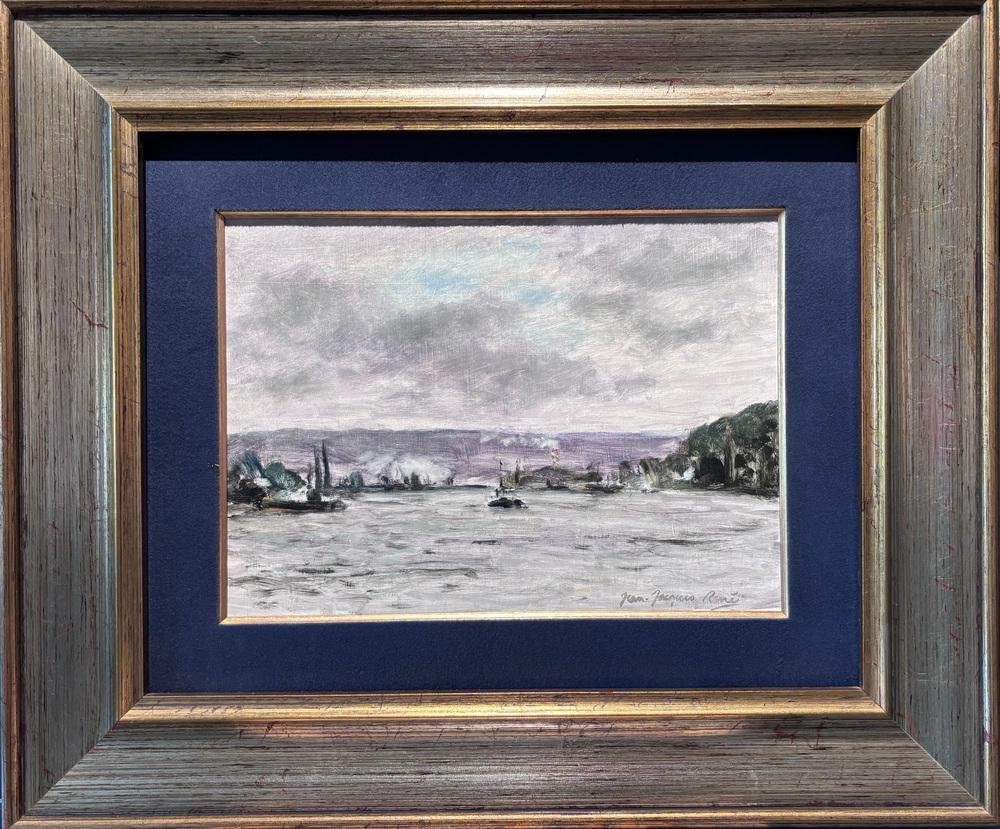 Jean Jacques Rene, The Seine Near Rouen, 1972, Oil on Canvas, Framed ...