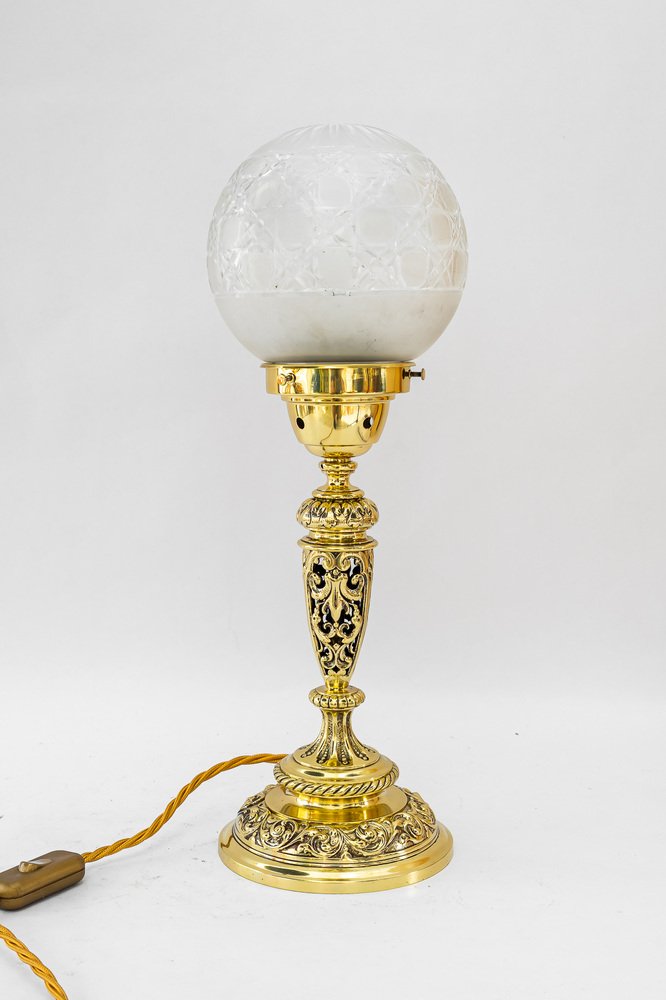 Historistic Table Lamp with Original Cut Glass Shade, Vienna, 1890s for ...