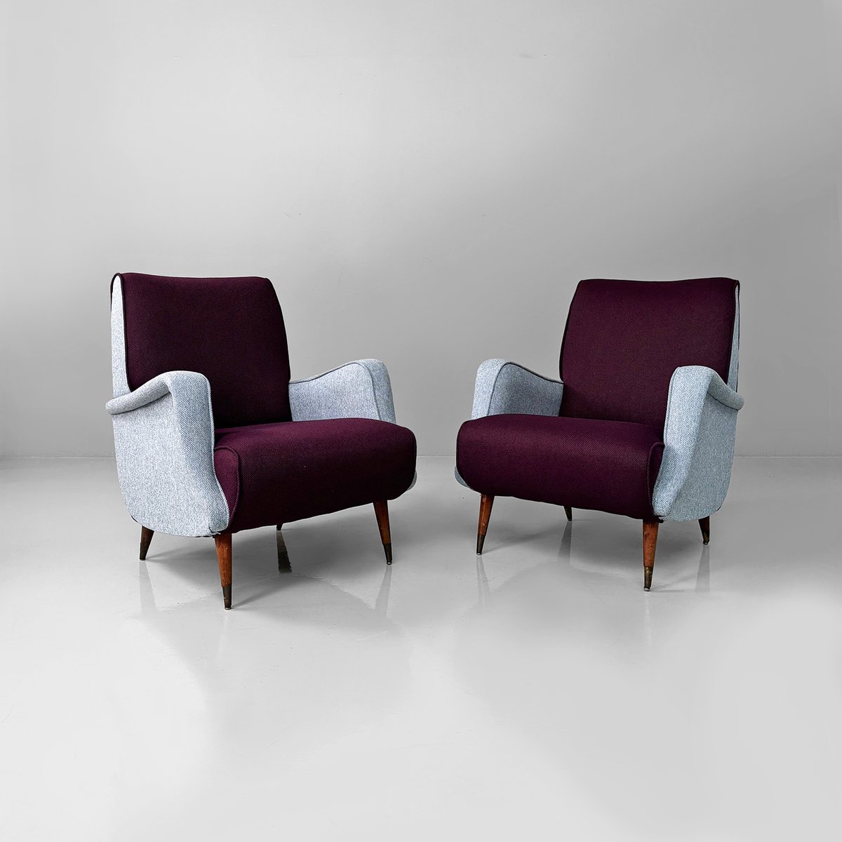 Mid-Century Modern Italian Mod. 802 Lounge Chairs by Carlo De Carli for ...
