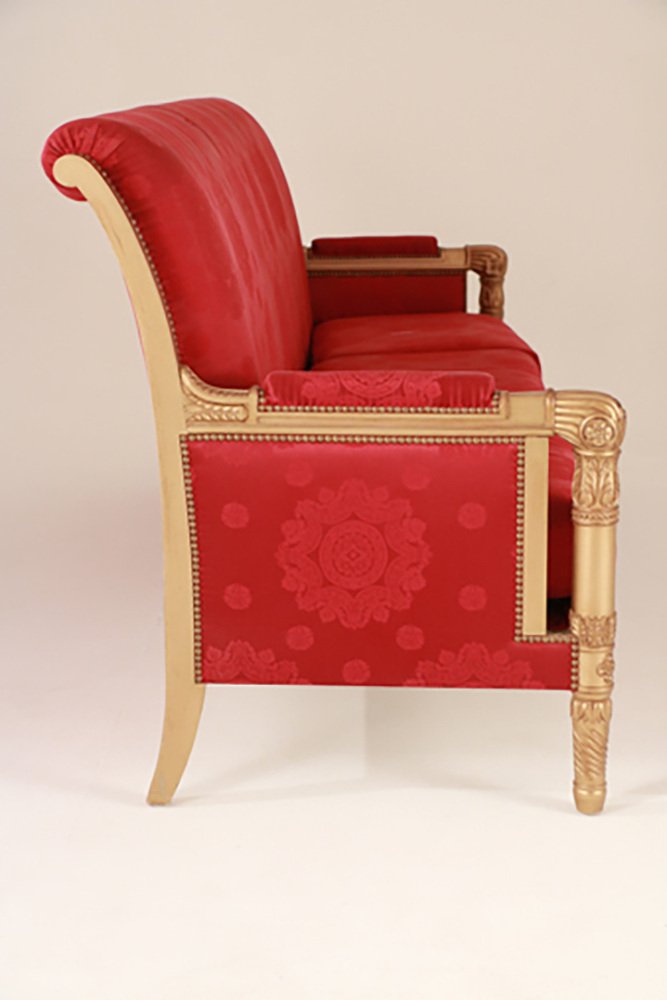 Large Red Empire Sofa, 1990s for sale at Pamono
