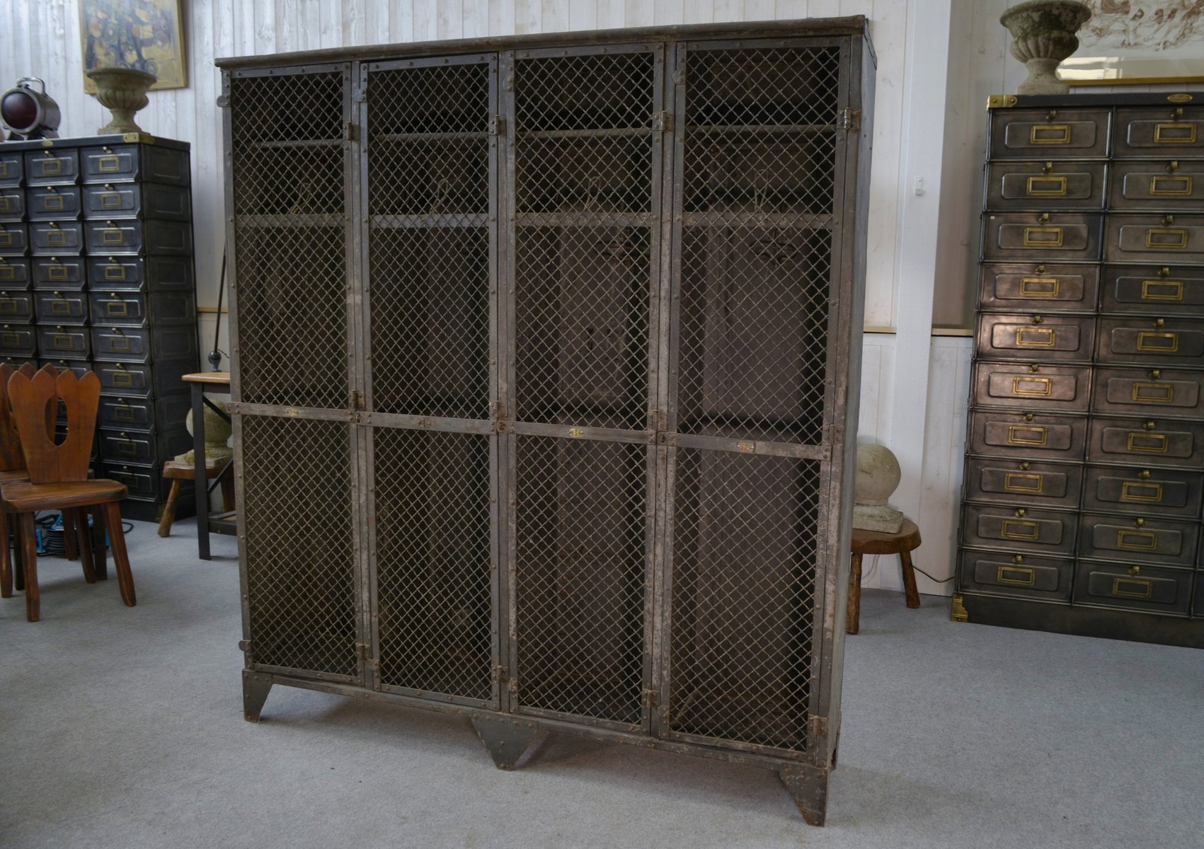 Patinated Ghent Locker Cabinet,1930s for sale at Pamono
