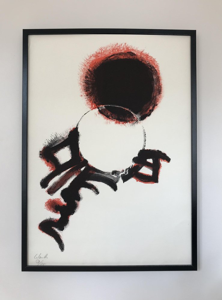 Jean-Marie Calmettes, Soleil Noir, 1970, Lithograph for sale at Pamono