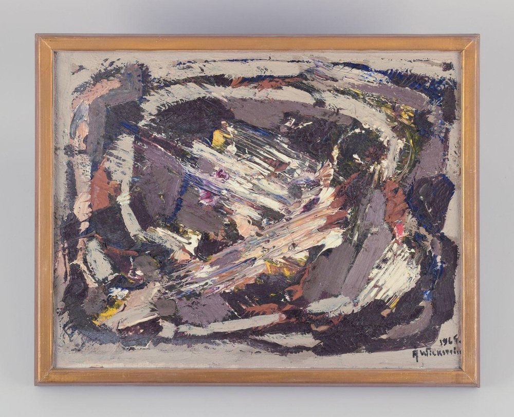 Åke Wickström, Abstract Composition, 1965, Oil on Canvas for sale at Pamono