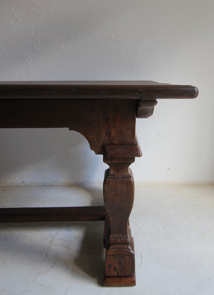 Large Oak Refectory Dining Table for sale at Pamono