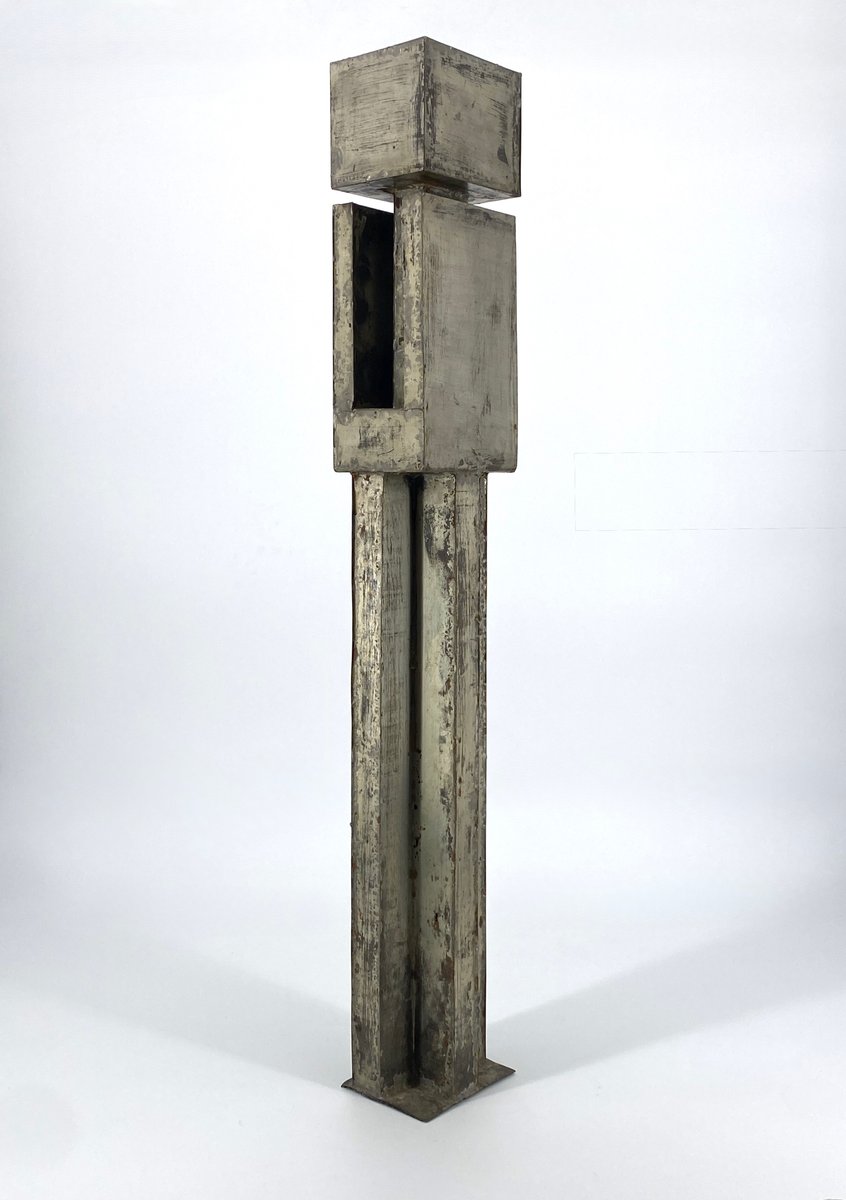 Brutalist Column Sculpture, 1960s, Sheet Steel for sale at Pamono