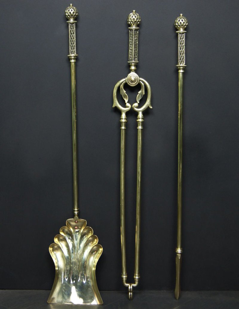 Art Deco Fireplace Fire Tools, 1920, Set of 3 for sale at Pamono