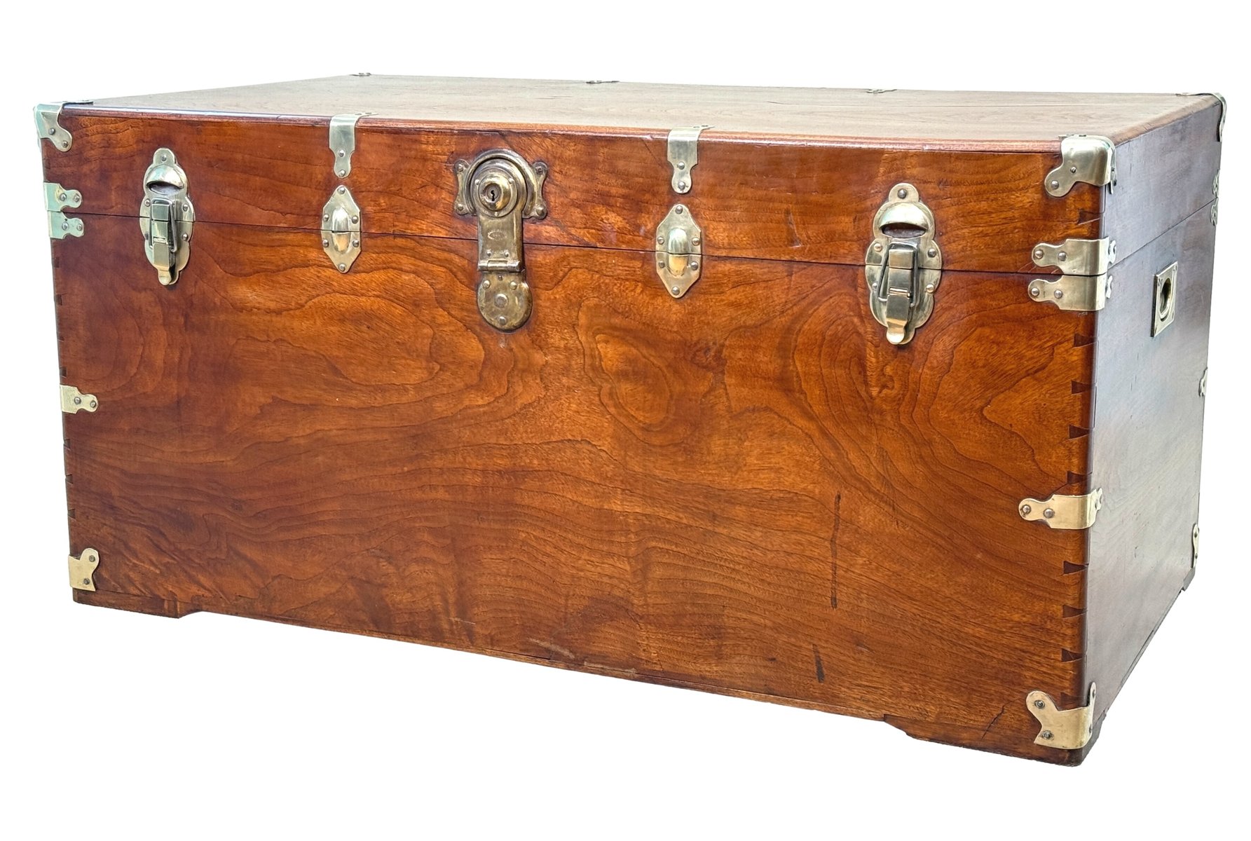 Large Antique American Military Camphor Campaign Trunk, 1860 for sale ...