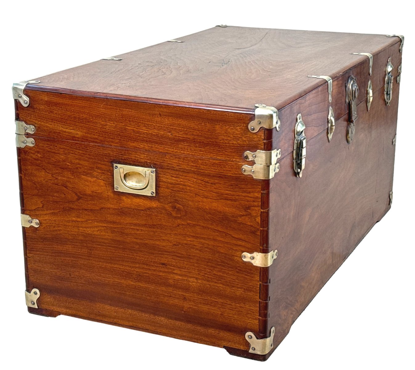 Large Antique American Military Camphor Campaign Trunk, 1860 for sale ...