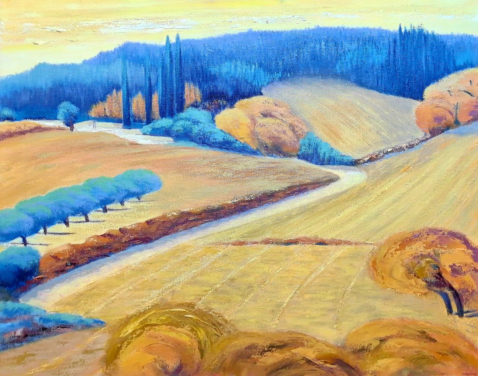 Isabelle Pardoe, Colourful French Fauvist Landscape with Golden ...