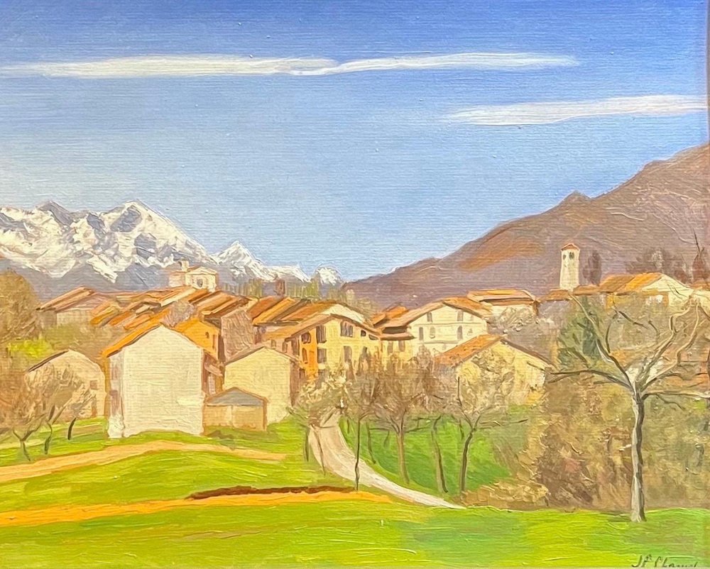Jean Ferdinand Chomel, Salla Biellese, General View, 1947, Oil on Wood ...