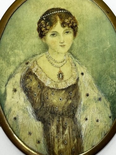 Cercle de William Douglas, Portrait miniature de Lady Scott (Alicia ...