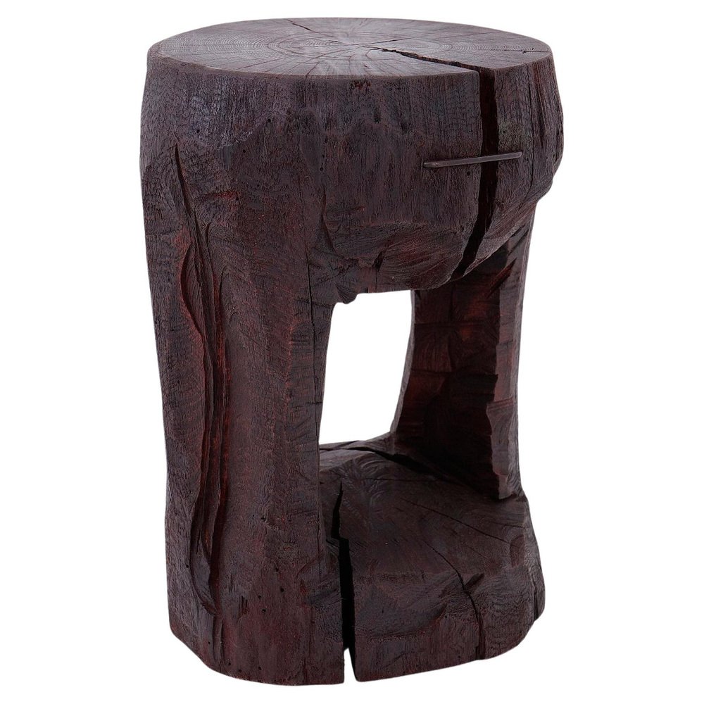 Hand-Carved Sculptural Hardwood Side Table by Logniture for sale at Pamono
