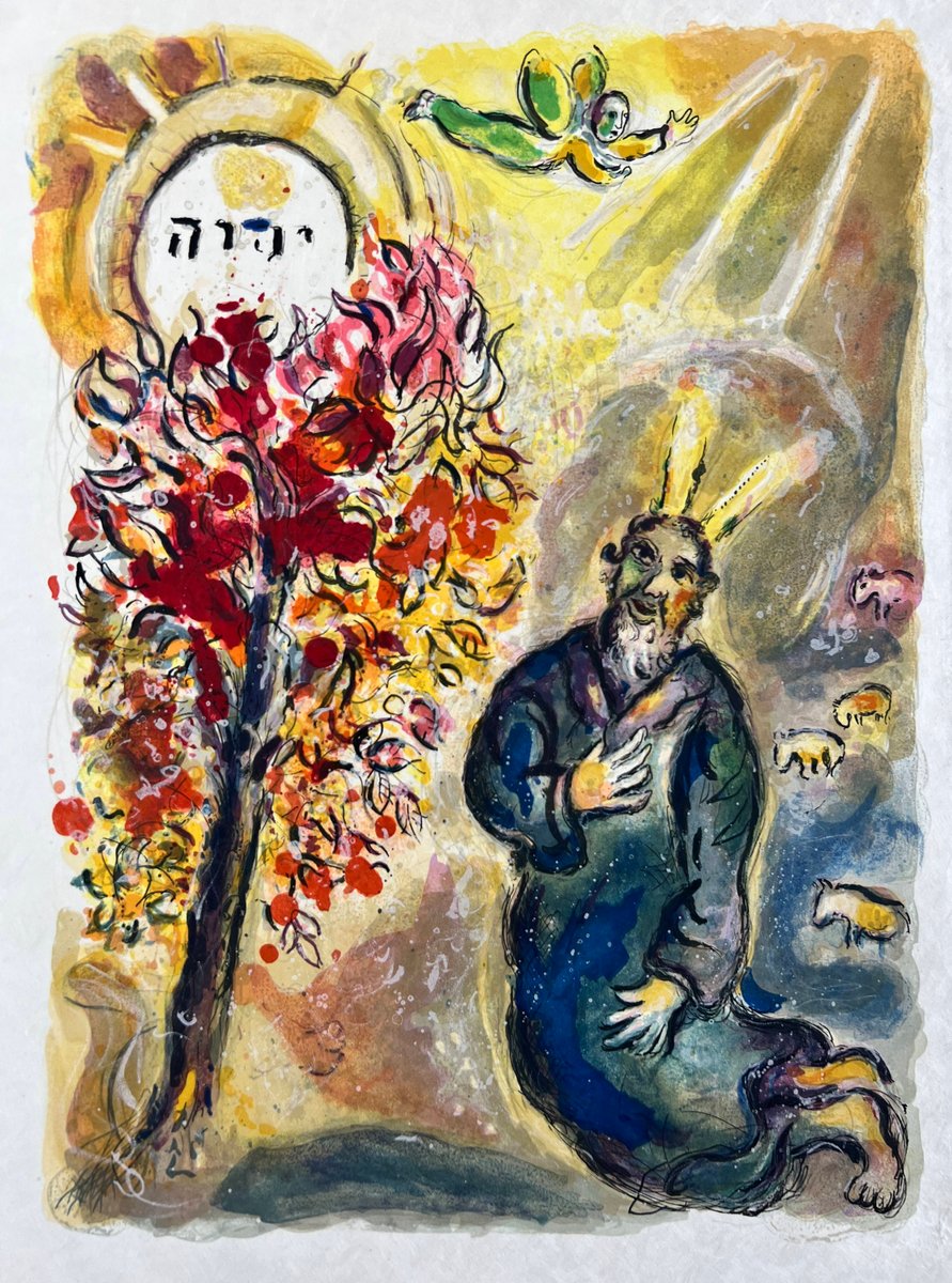 Marc Chagall, Then the Angel of the Lorde appeared unto him in a flame ...
