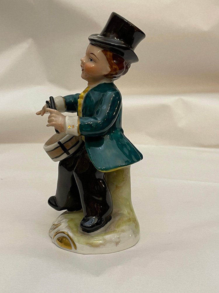 Porcelain Figurine with Drum from Meissen, 20th Century for sale at Pamono