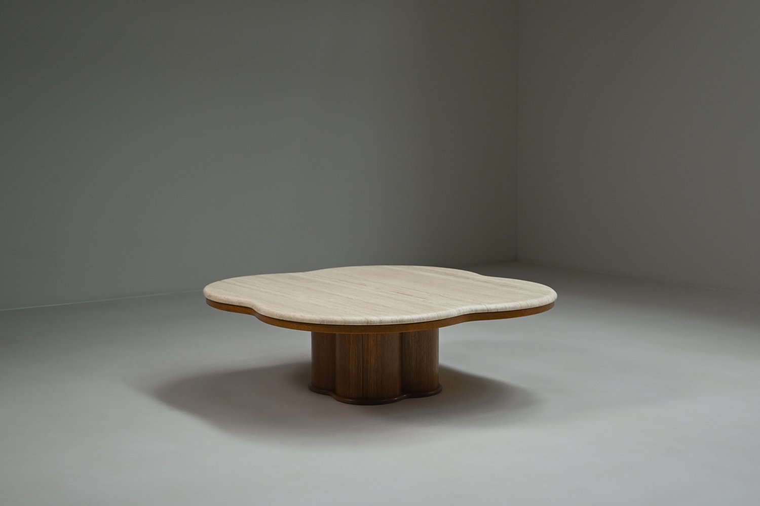 Clover Travertine Coffee Table, Italy, 1970s for sale at Pamono
