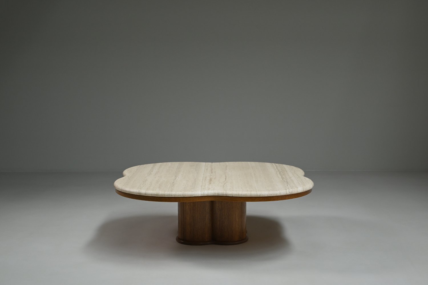 Clover Travertine Coffee Table, Italy, 1970s for sale at Pamono