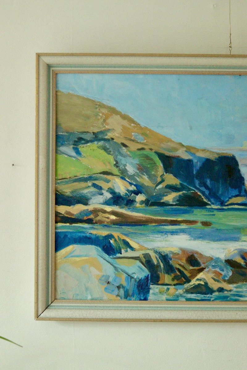 Wilkstrom, Coastal View, 1960s, Oil on Panel, Framed for sale at Pamono