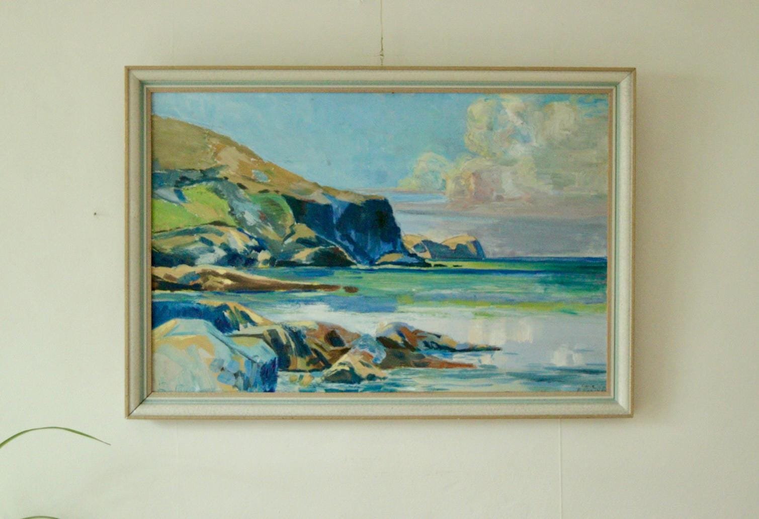 Wilkstrom, Coastal View, 1960s, Oil on Panel, Framed for sale at Pamono