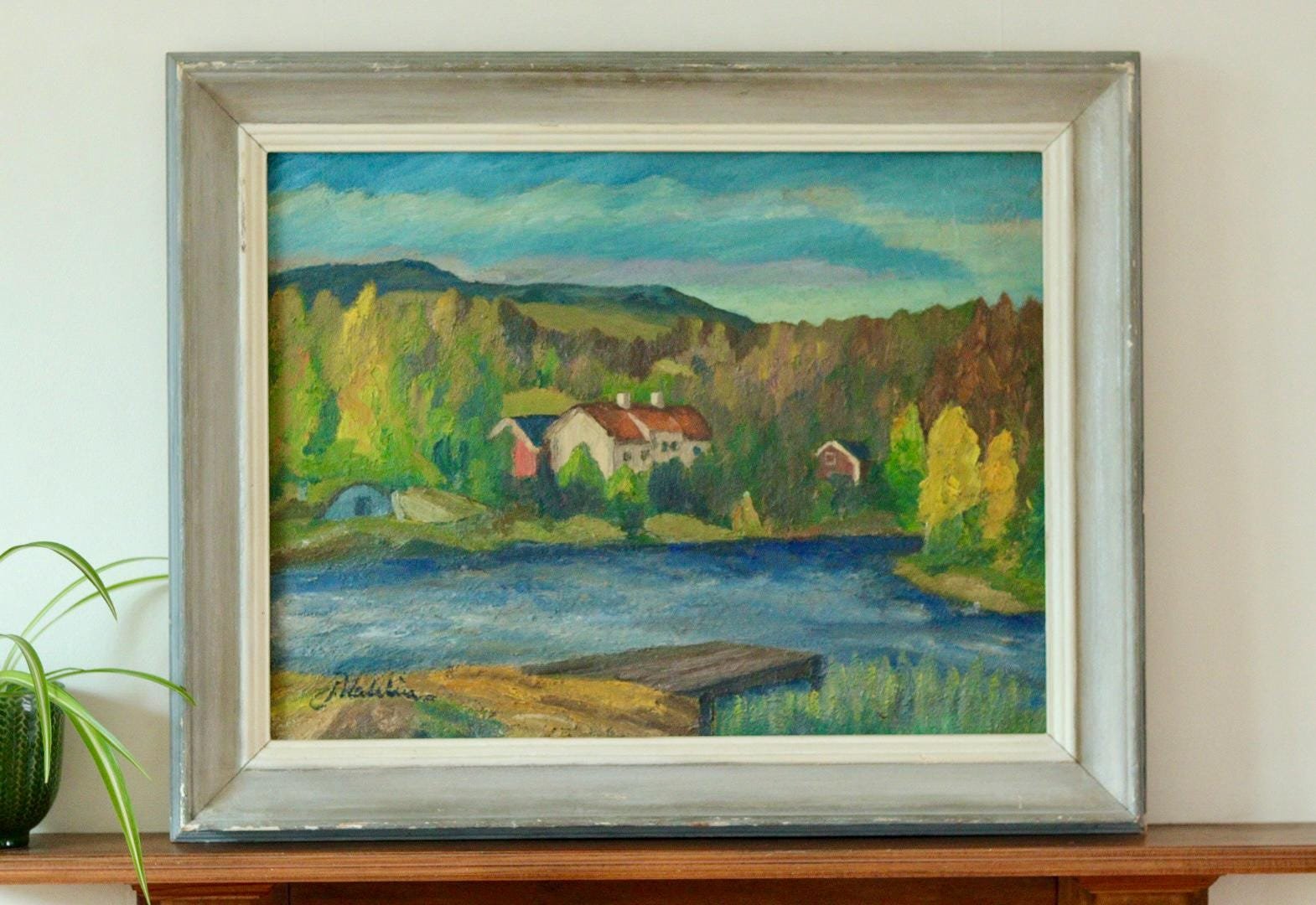 Wahlin, Coastal Scene, 1960s, Oil on Panel, Framed for sale at Pamono
