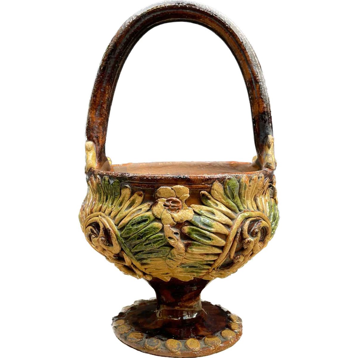 Ceramic Brazier with Handle, Val di Chiana, Italy, 1800s for sale at Pamono