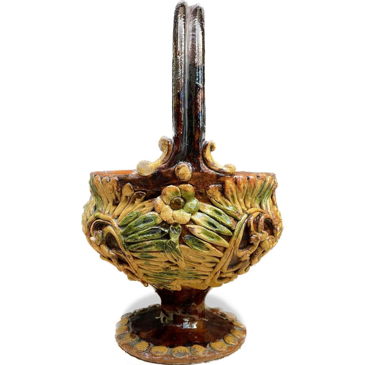 Ceramic Brazier with Handle, Val di Chiana, Italy, 1800s for sale at Pamono