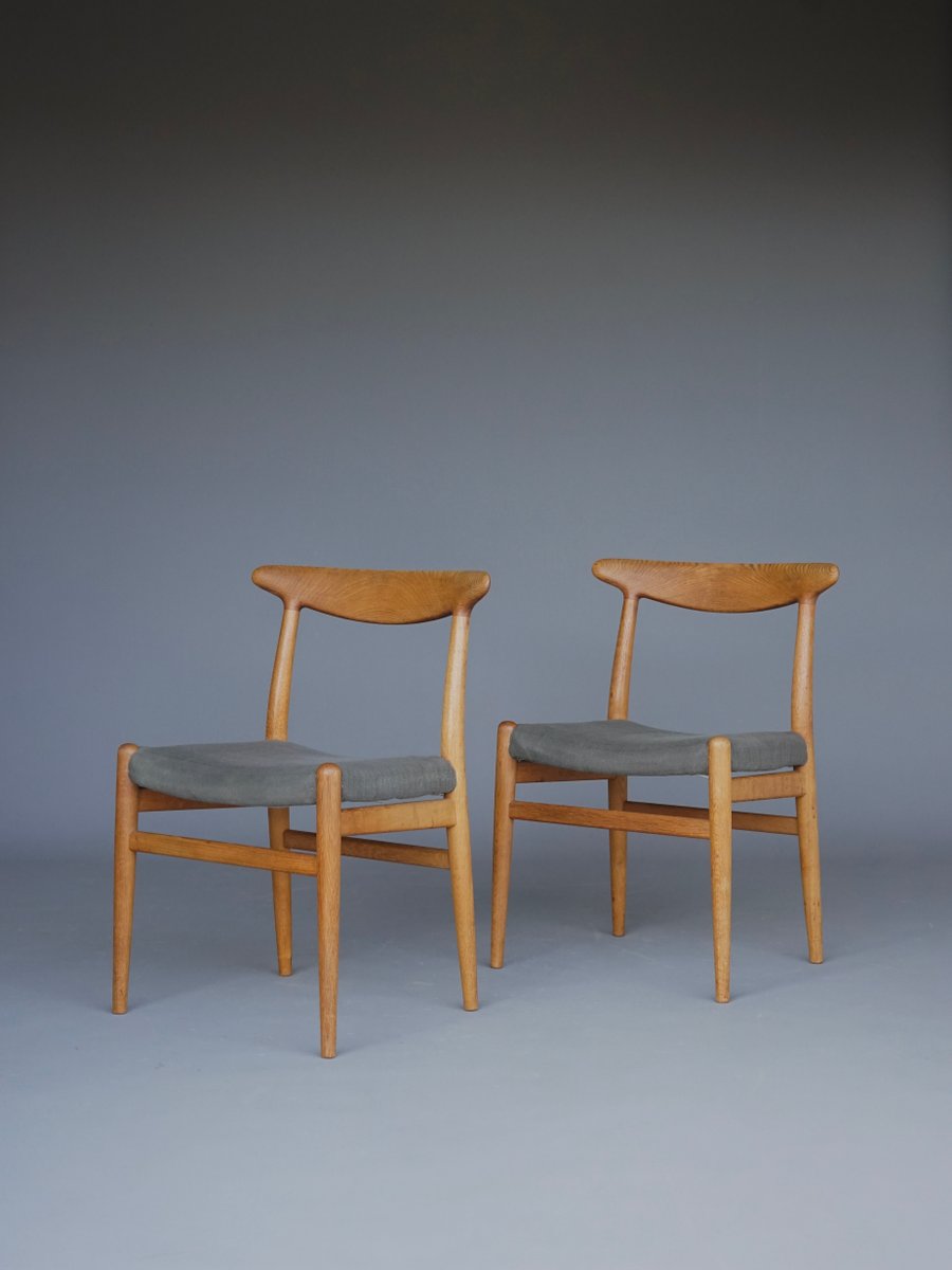 Oak W2 Chairs by Hans J. Wegner for C.M. Madsen, 1960s, Set of 2 for ...