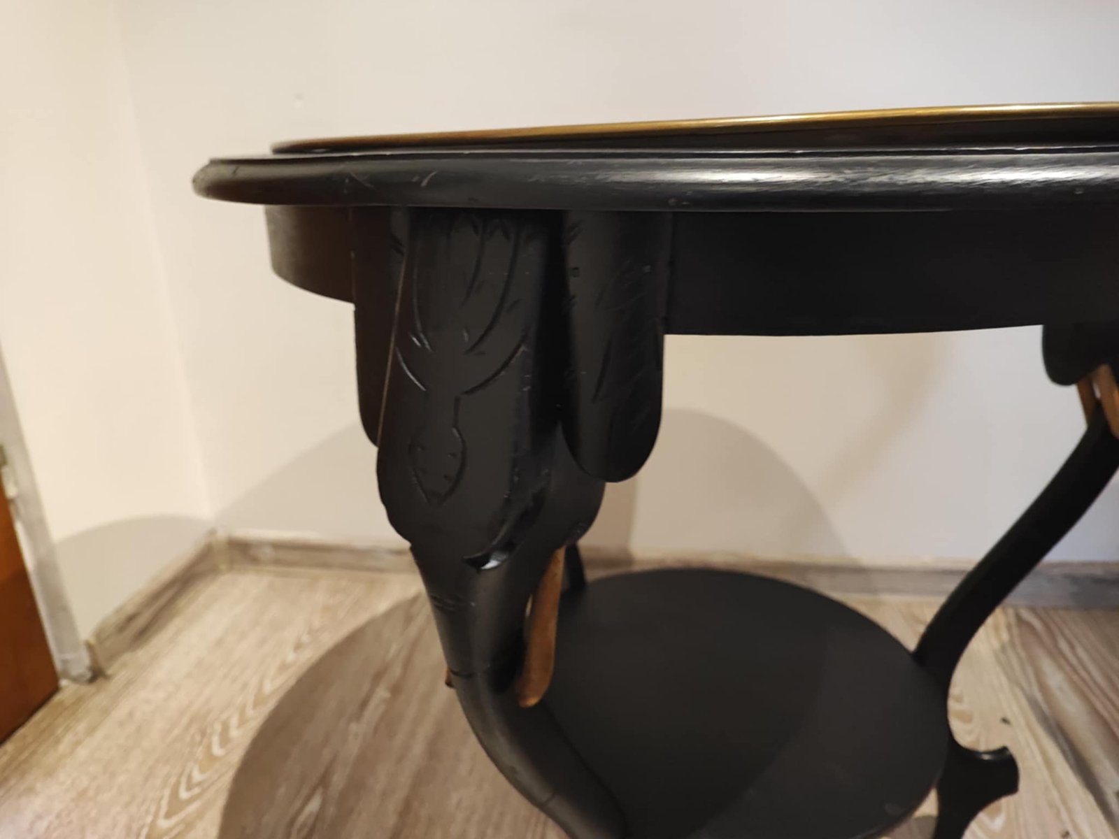 Art Deco Table with 3 Elephant Head Legs and Brass Top, 1920s for sale ...