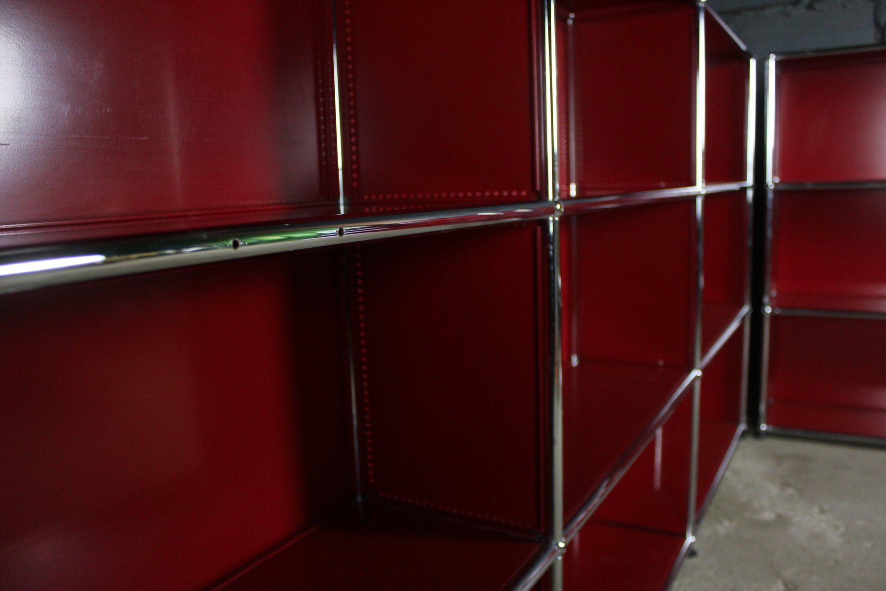 Vintage Red Storage Units by Fritz Haller for USM Haller, 1970s, Set of ...