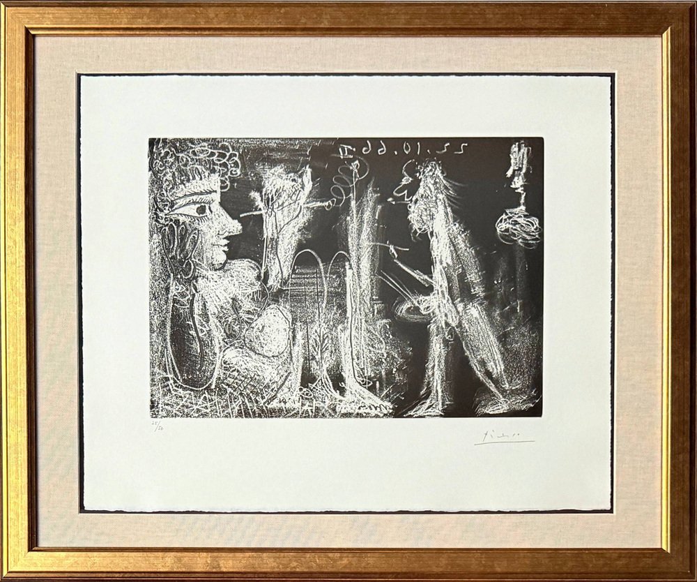 Pablo Picasso, Painter and Model with Cigarette Holder, 1968, Etching ...