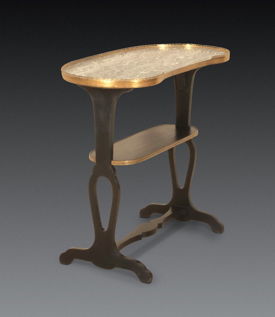 Kidney-Shaped Table with Marble Top, 1890s for sale at Pamono