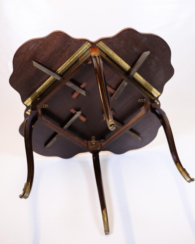 Rococo Style Mahogany and Rosewood Intarsia Side Table with Flaps ...