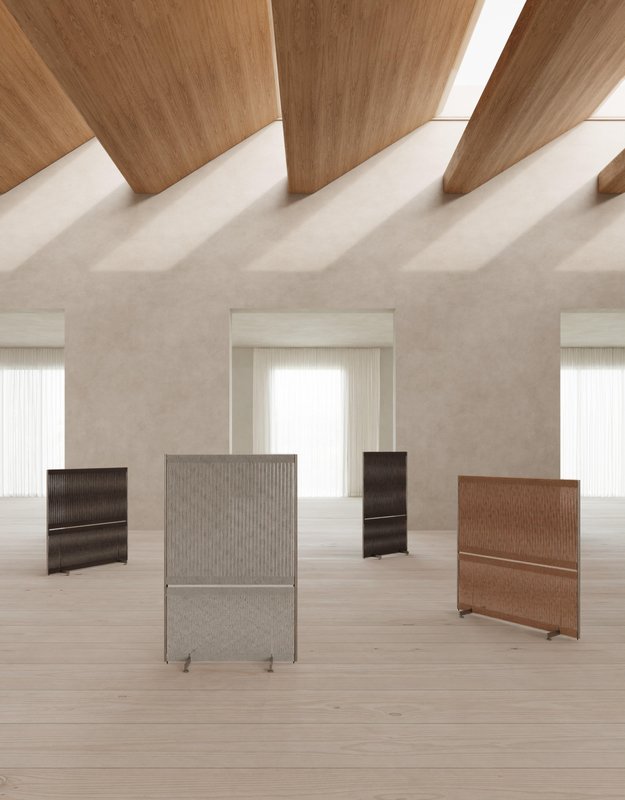 Tall Fair Grey Anto Room Divider in Steel and Wool by Thorup Copenhagen ...
