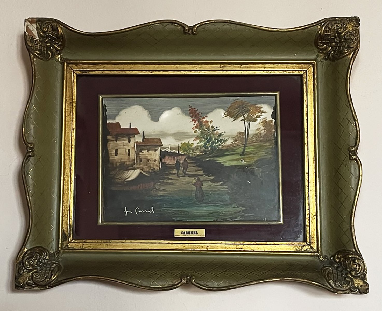 Lucio Cargnel, Landscape, Oil on Cardboard, 1950s, Framed for sale at ...