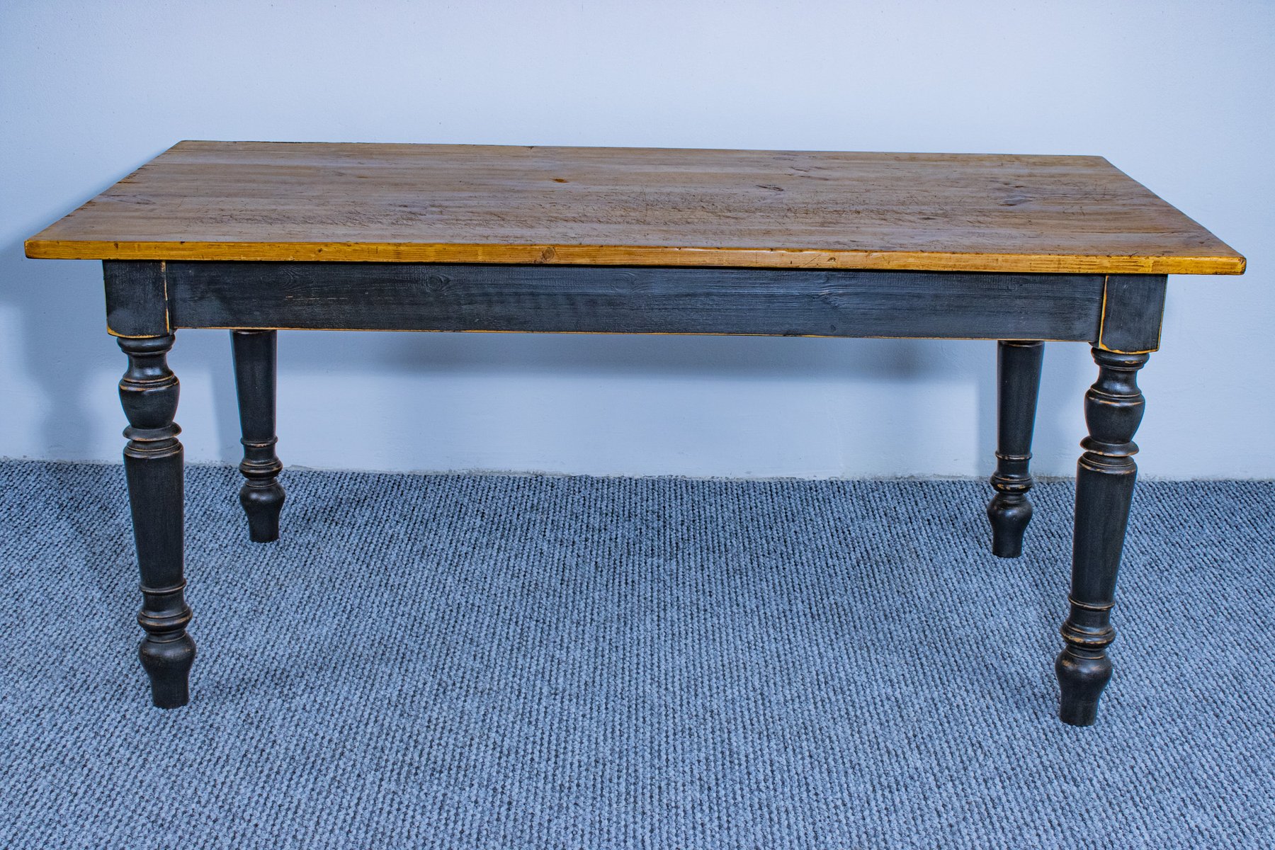 Vintage Hungarian Pine Farm Table with Lathed Legs, 1890s for sale at ...