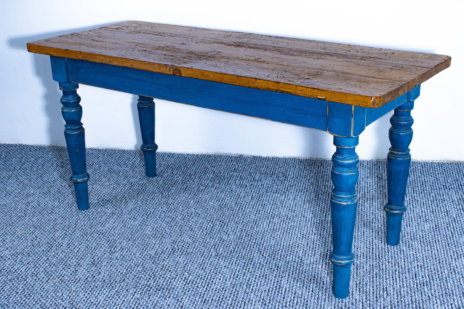 Antique Hungarian Pine Farm Table with Lathed Legs, 1890s for sale at ...
