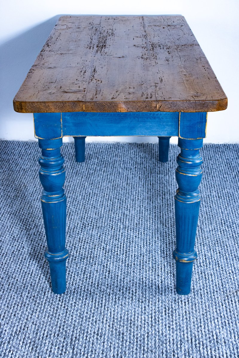 Antique Hungarian Pine Farm Table with Lathed Legs, 1890s for sale at ...