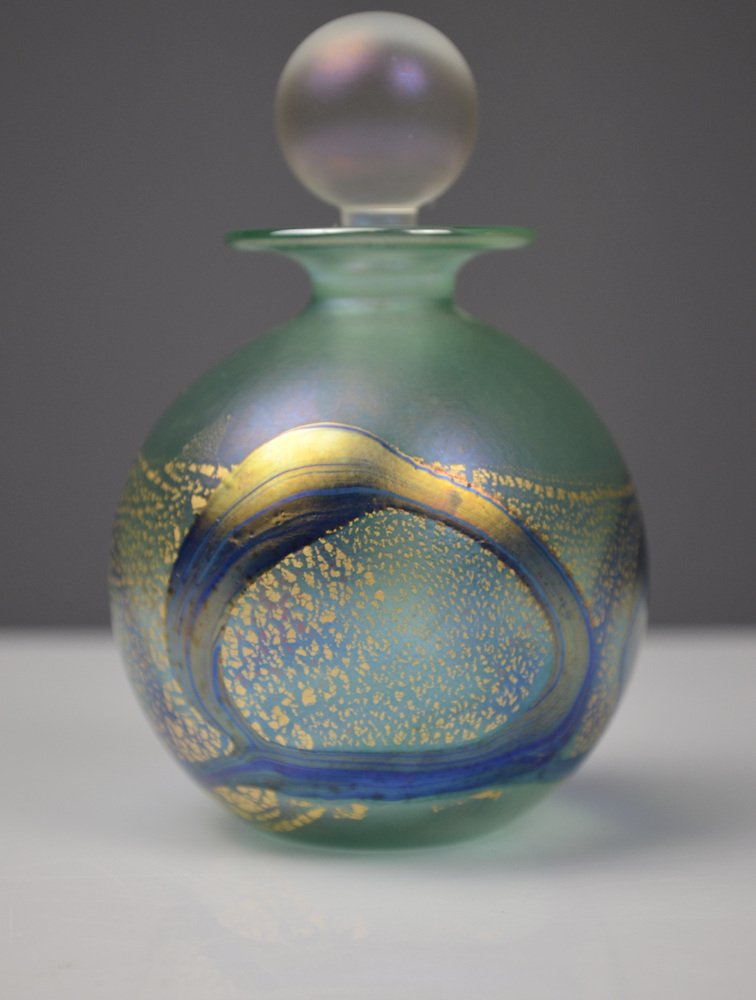 Schillernde Grüne & Blaue Glas Parfümflasche von Isle of Wight Studio ...