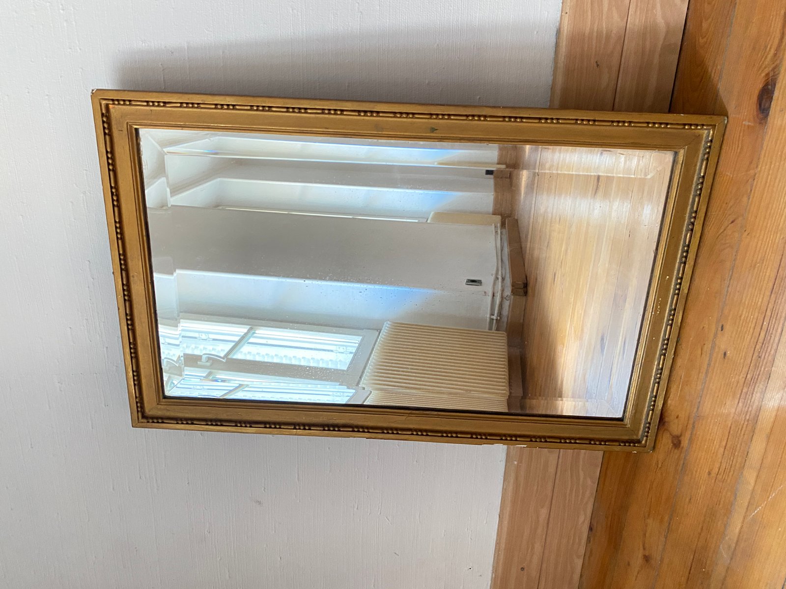 Antique Rectangular Mirror in Stuccoed and Gilded Wood, 1800s for sale ...